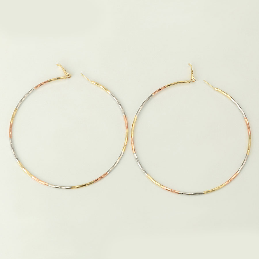 Cercei cercuri placati aur multicolor – Accessories For You