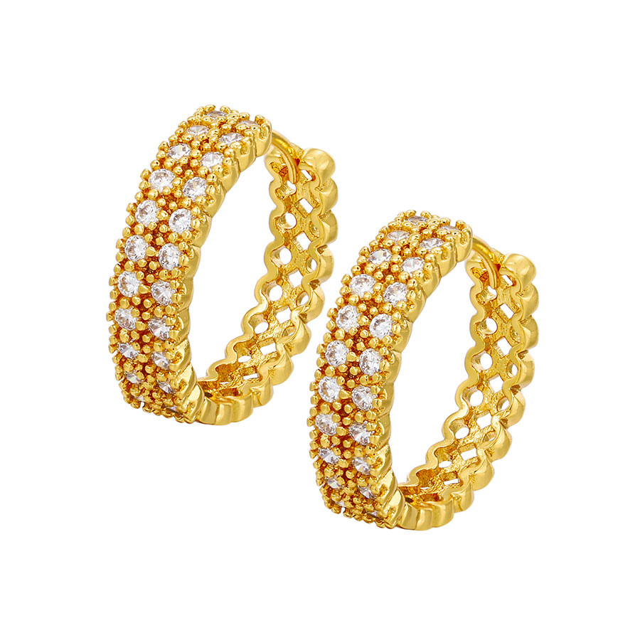 Cercei eleganti rotunzi placati aur – Accessories For You