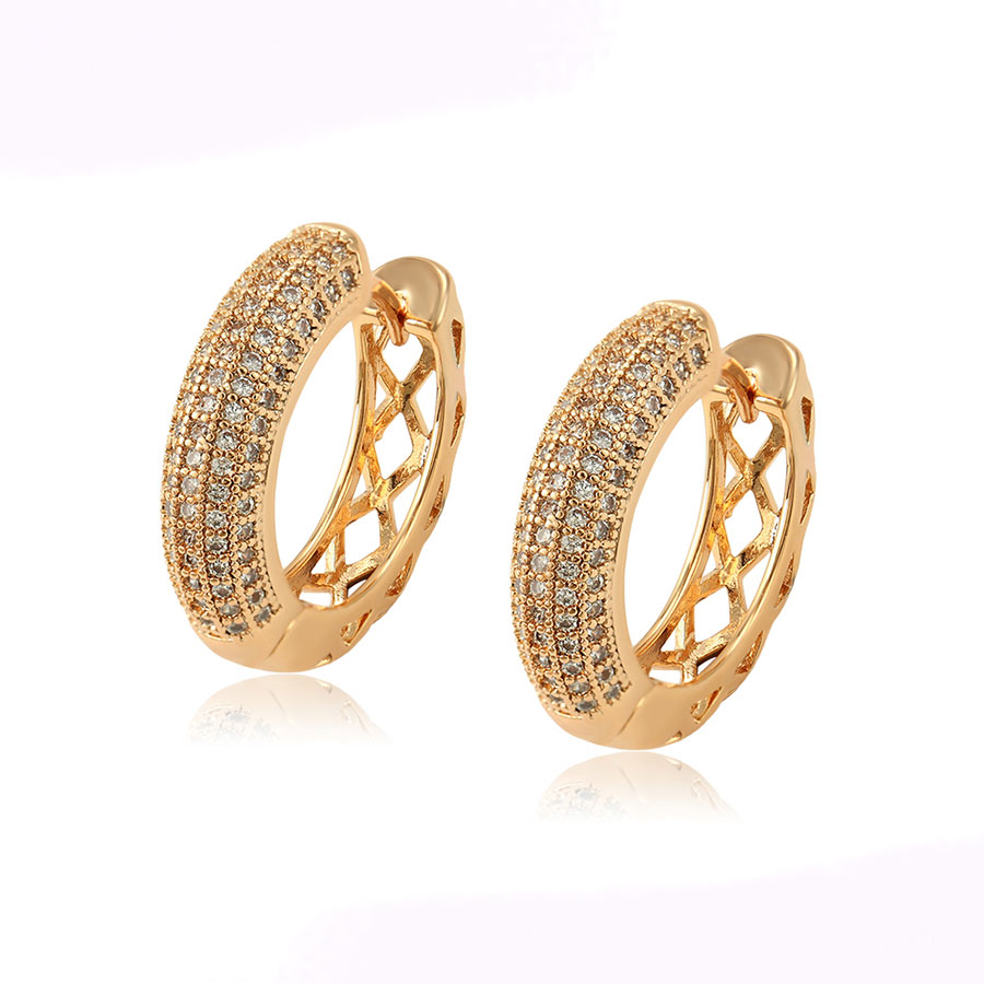 Cercei eleganti rotunzi placati aur – Accessories For You