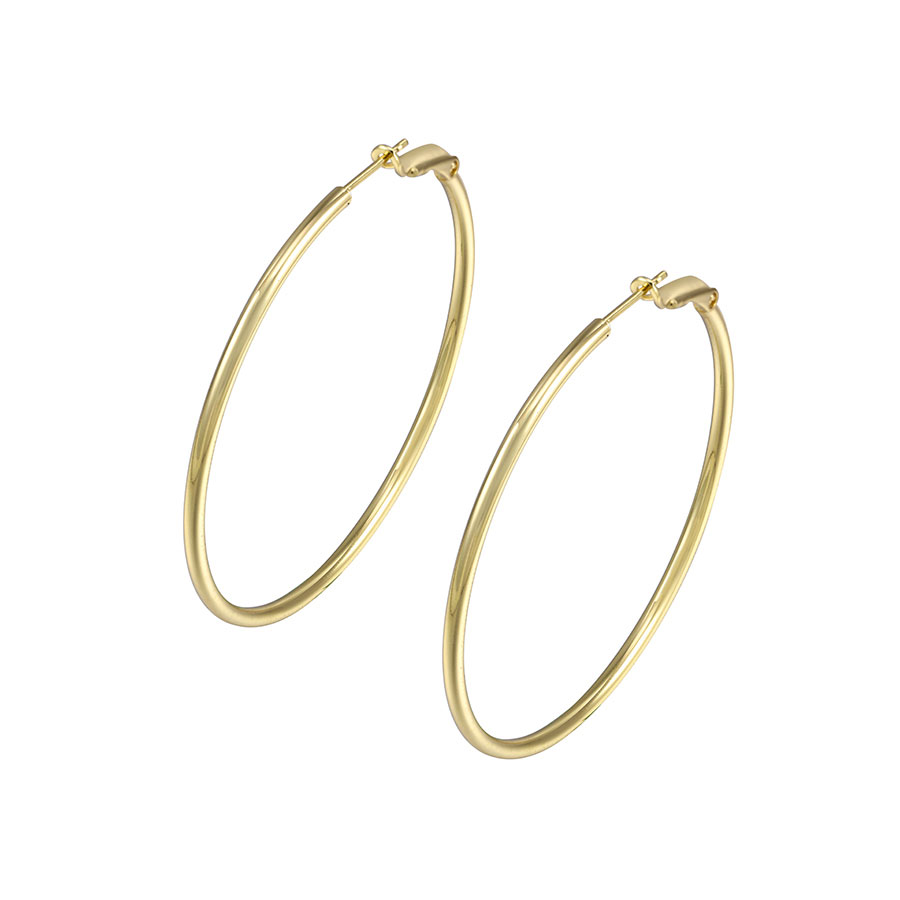 Cercei mari placati aur rotunzi – Accessories For You