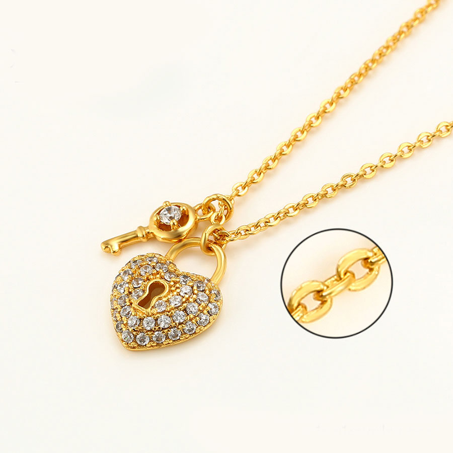 Lantisor inimioara placat aur Luisa | Accessories For You | Afy.ro