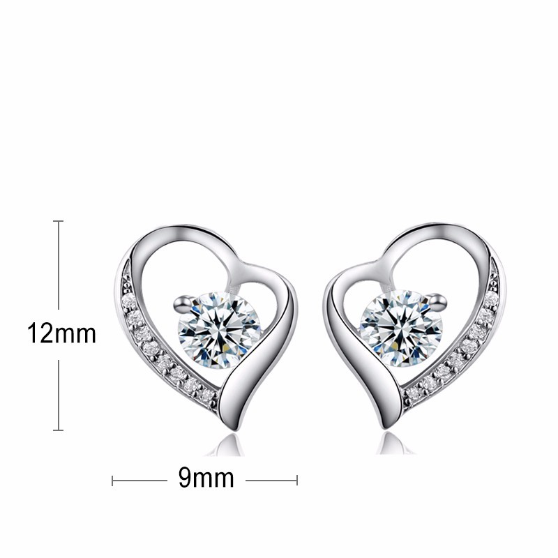 Cercei mici eleganti argint 925 inimioare - Accessories For You