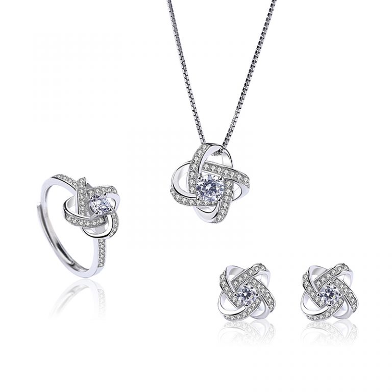 Seturi bijuterii argint 925 | Set argint 925 colier si cercei | www.afy.ro