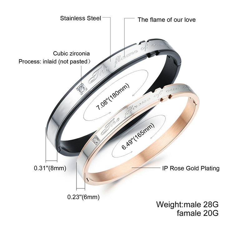 Bratari cuplu stainless steel - Accessories For You