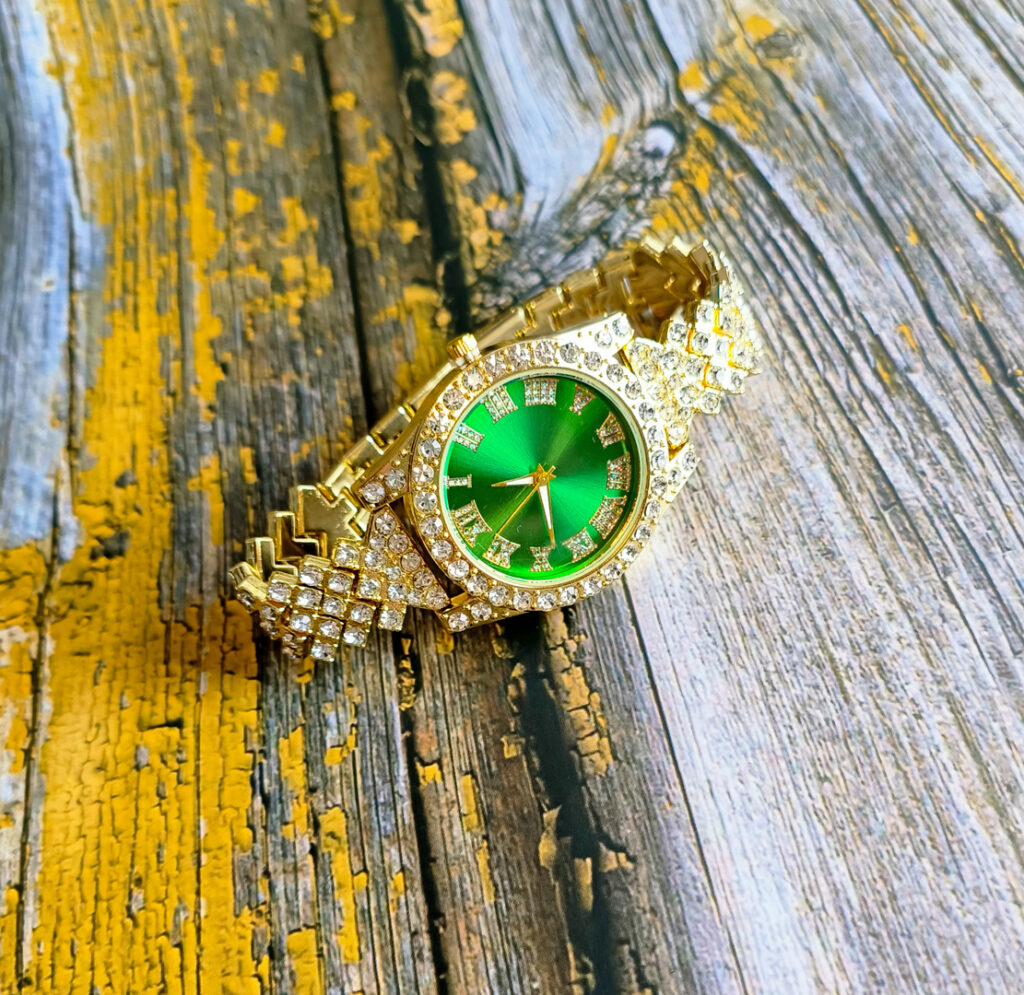 Ceas auriu cadran verde | Accessories For You | Afy.ro